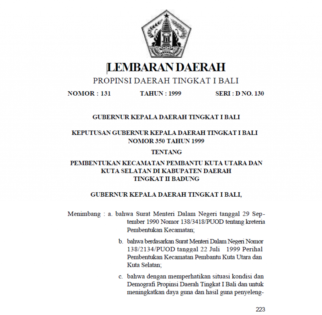 SEJARAH DAN LUAS WILAYAH | Kelurahantanjungbenoa Badung